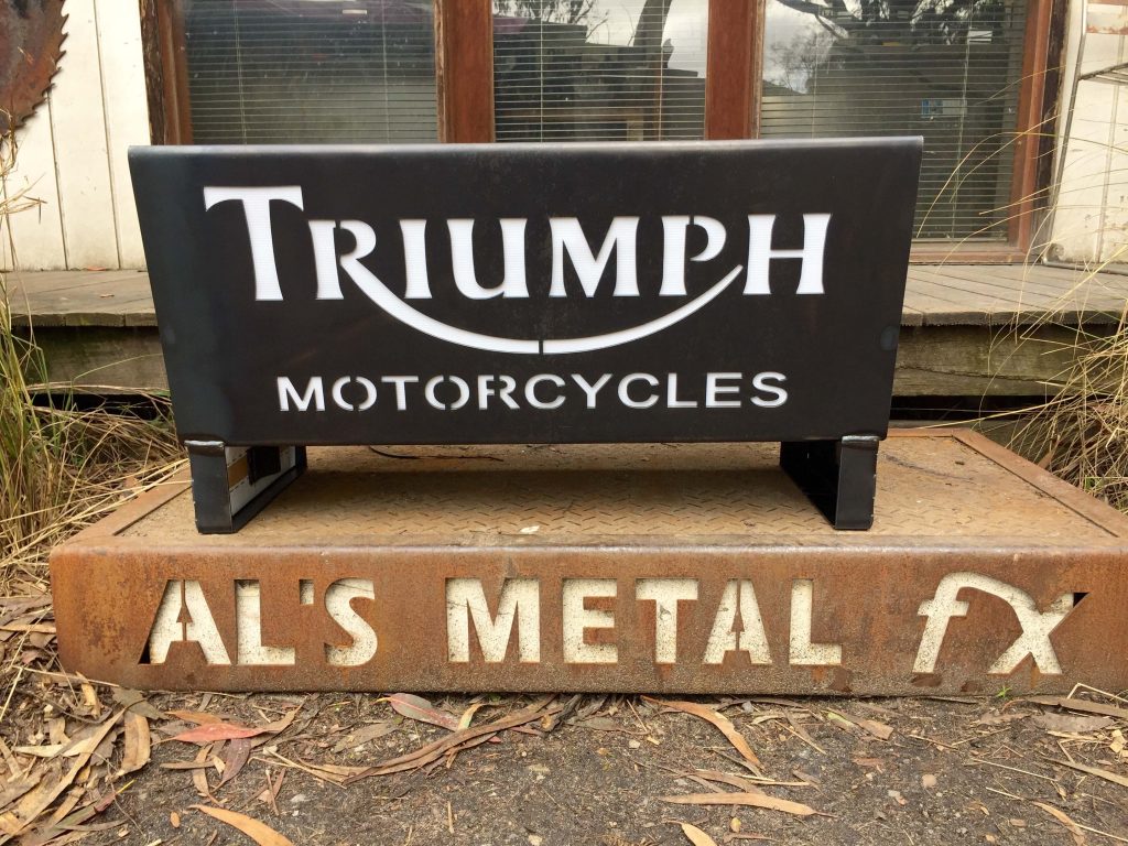 FLAT PACK Triumph Motorcycles Fire Pit | AMFX Metal Art Fire Pits