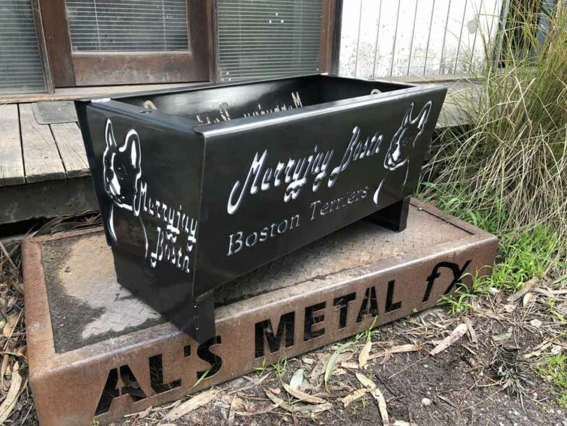 Boston Terrier Fire Pit | AMFX Metal Art Fire Pits