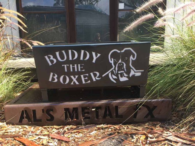 FLAT PACK Boxer Dog Fire Pit | AMFX Metal Art Fire Pits
