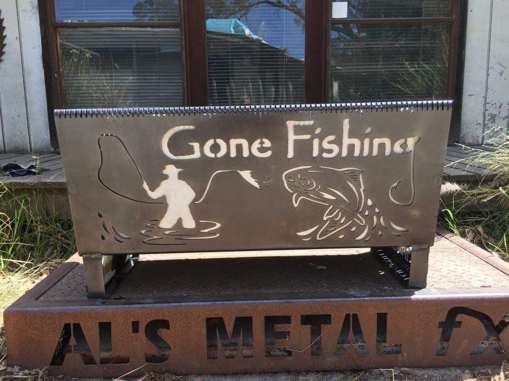 Gone Fishing Fire Pit - AMFX Fire Pits & Accessories Ph: 0405733335