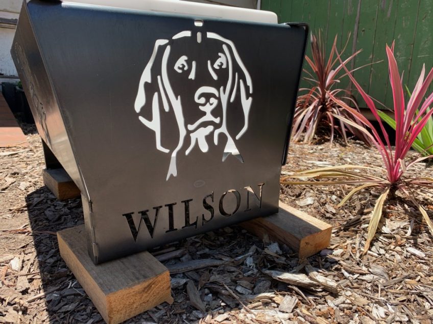 FLAT PACK Weimarana Dog Fire Pit | AMFX Metal Art Fire Pits